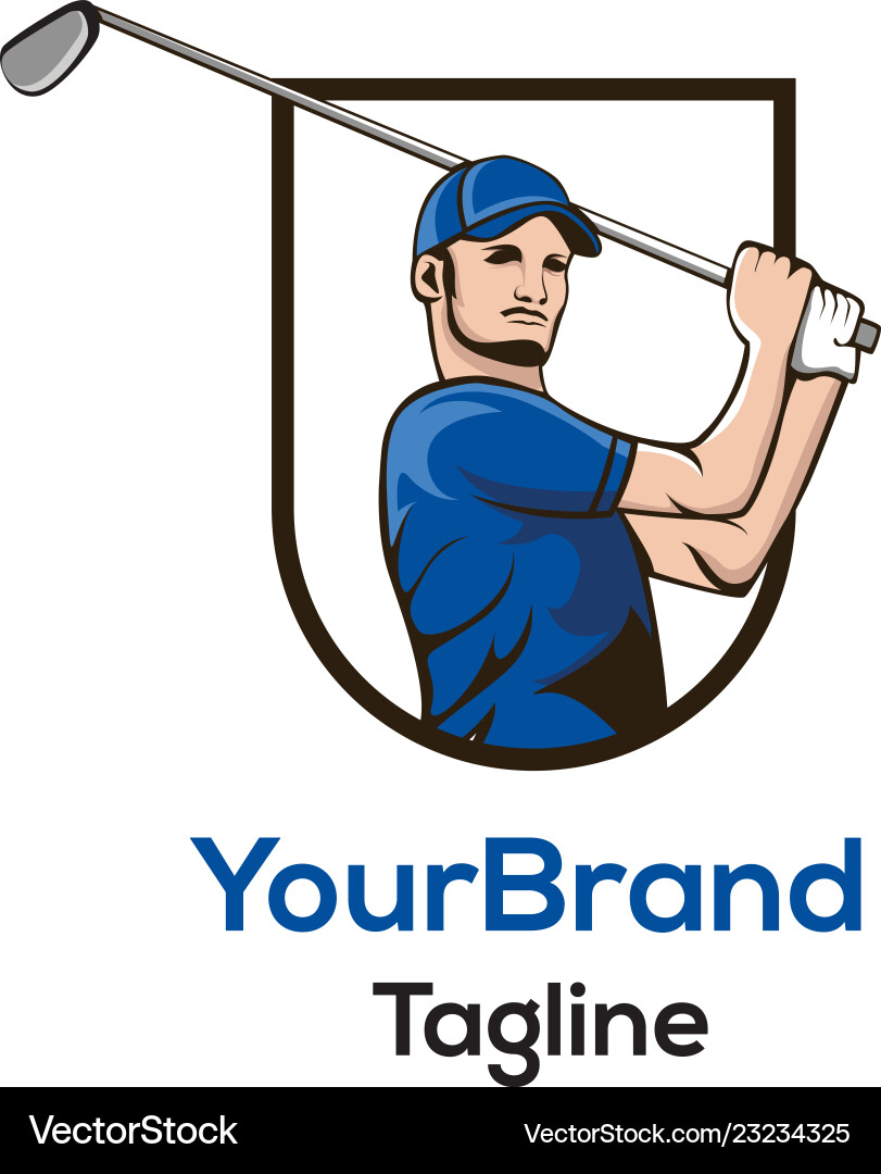 Golf man logo template Royalty Free Vector Image