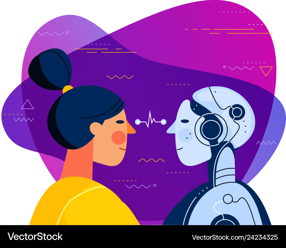 Human vs artificial intelligence concept trendy Vector Image