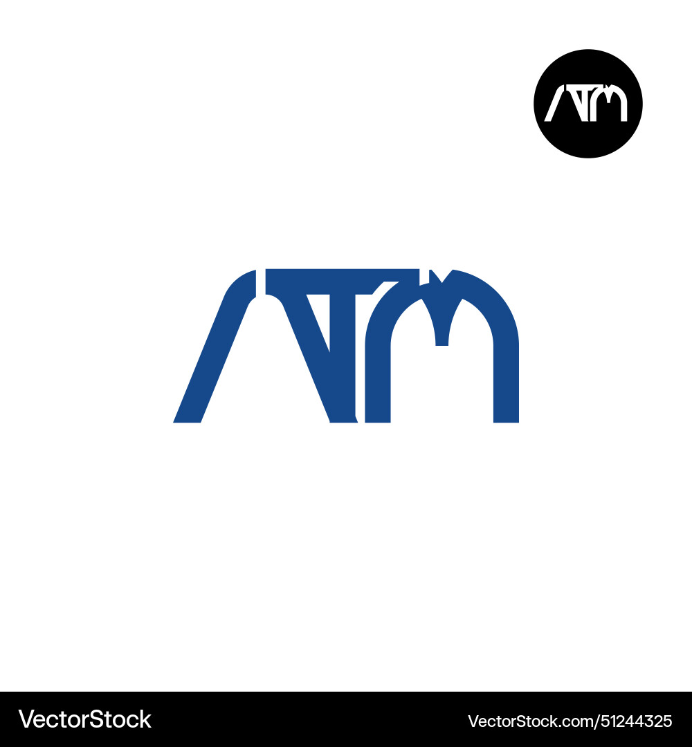 Letter atm monogram logo design Royalty Free Vector Image