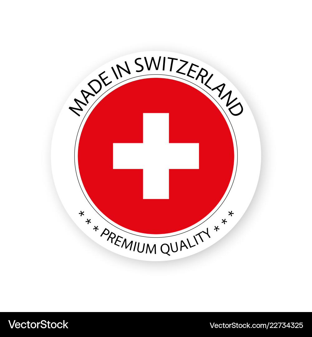Modern made in switzerland label Royalty Free Vector Image
