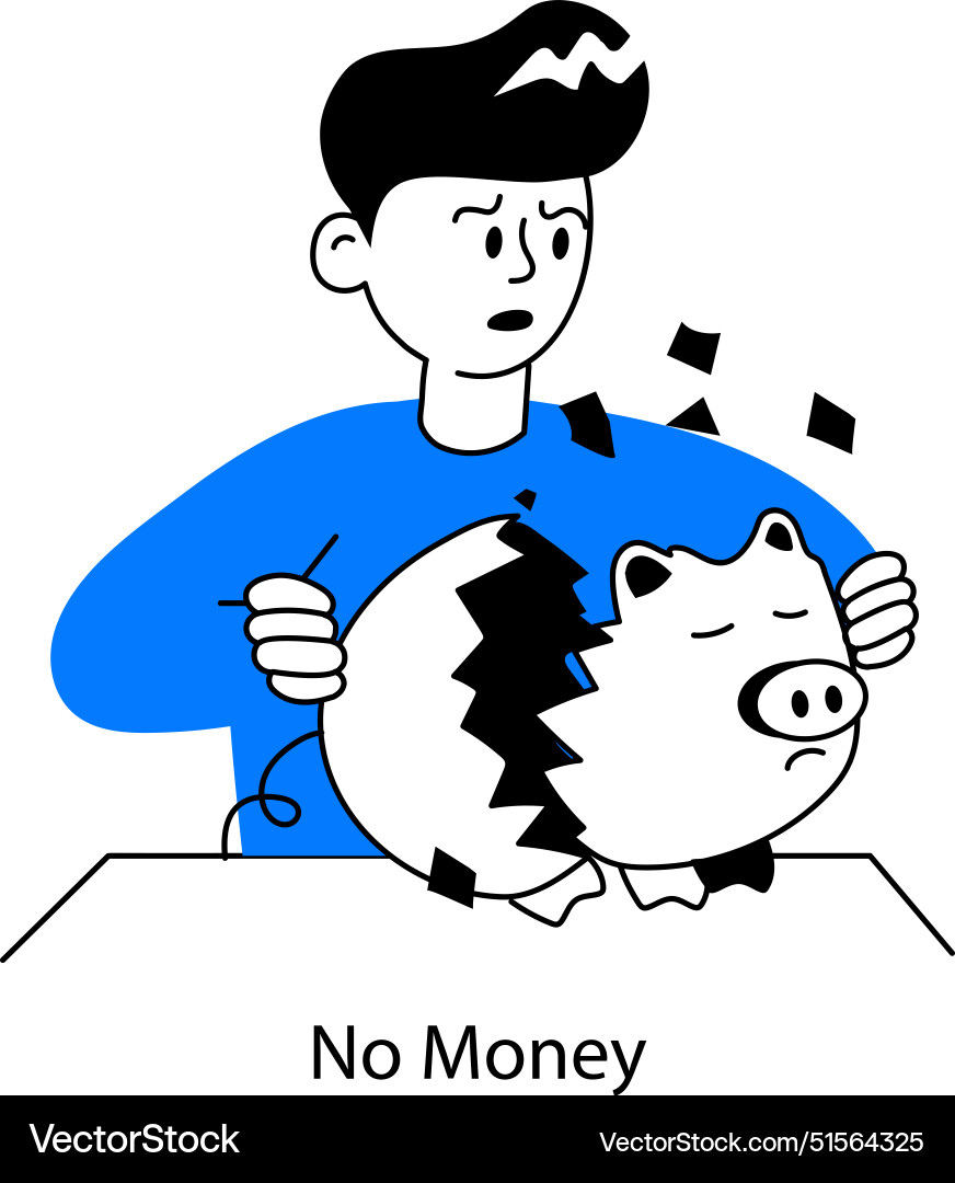 No money Royalty Free Vector Image - VectorStock