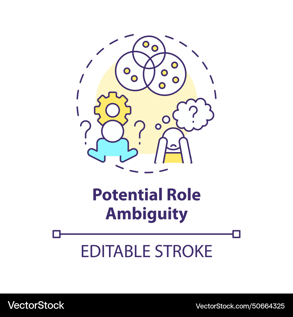 Potential role ambiguity multi color concept icon Vector Image