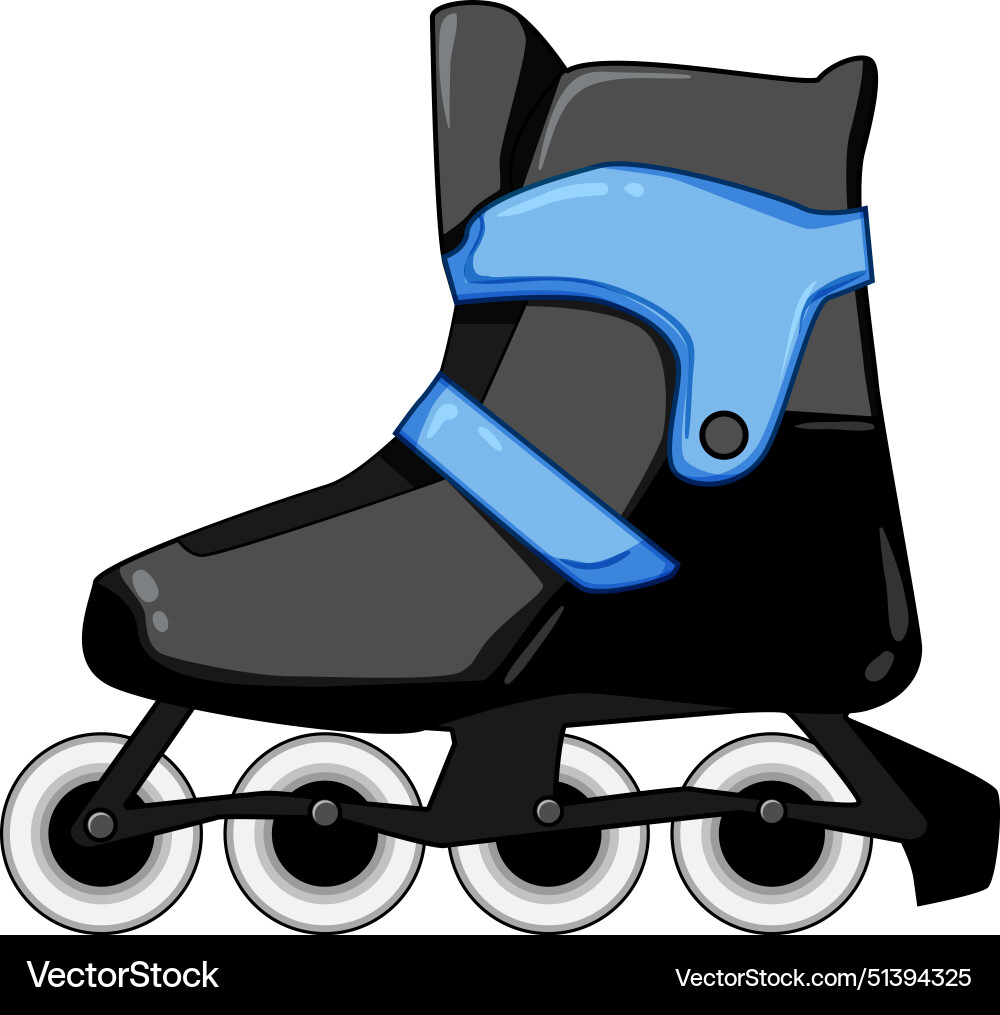Put inline skates cartoon Royalty Free Vector Image