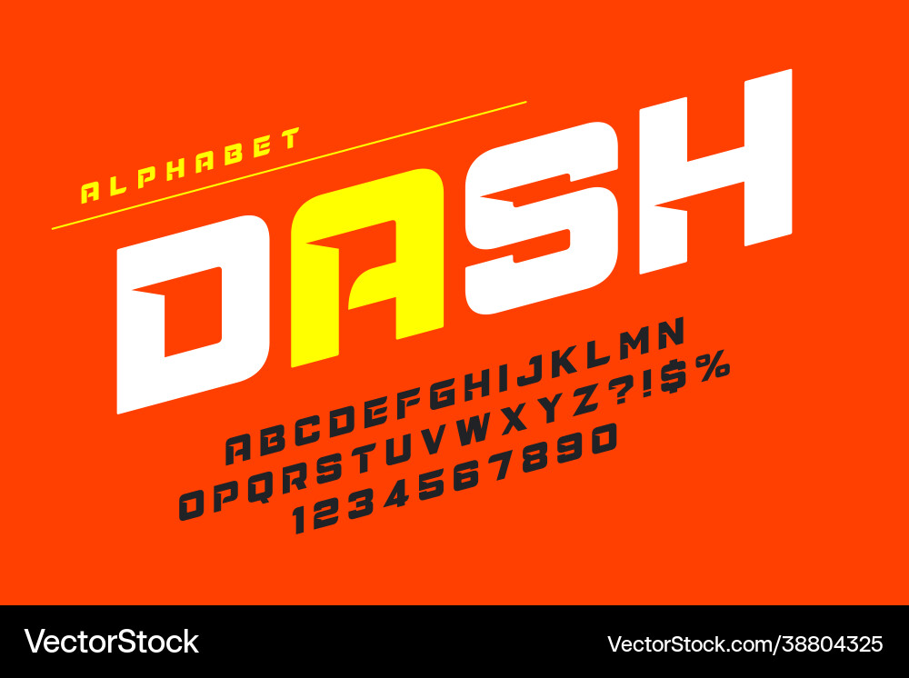 Racing Alphabet Display Font Royalty Free Vector Image