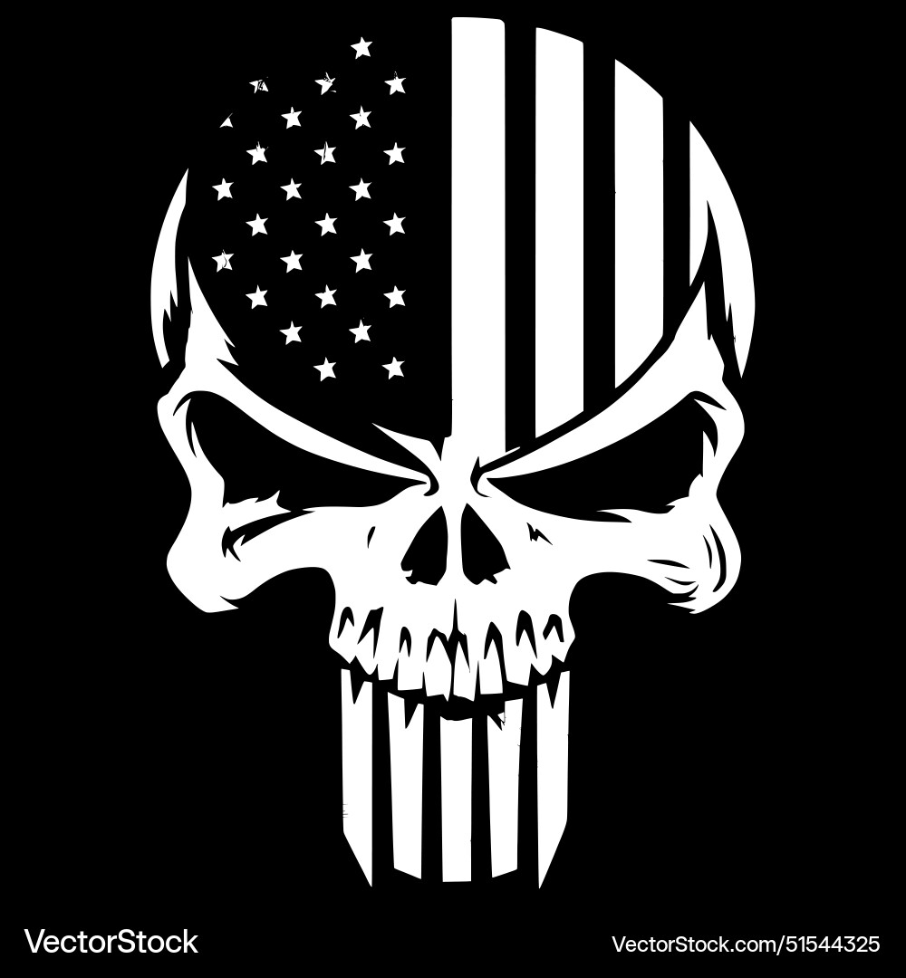 Skull in usa flag design Royalty Free Vector Image