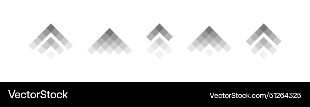 Super set different pixel arrows mark colorful Vector Image