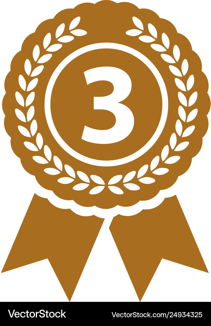 Third place medal Royalty Free Vector Image - VectorStock