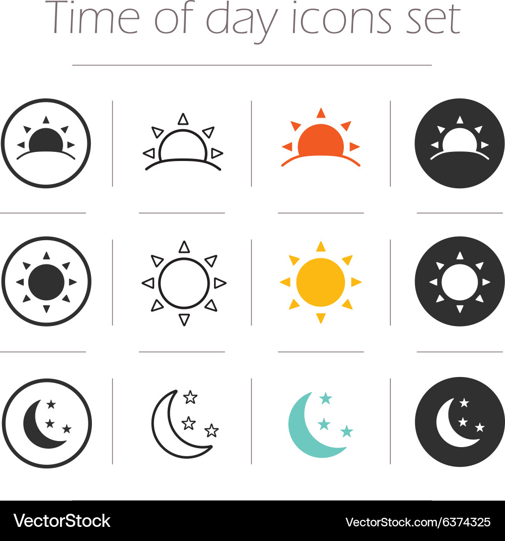 Sun moon icons Vector Images & Graphics for Commercial Use | VectorStock