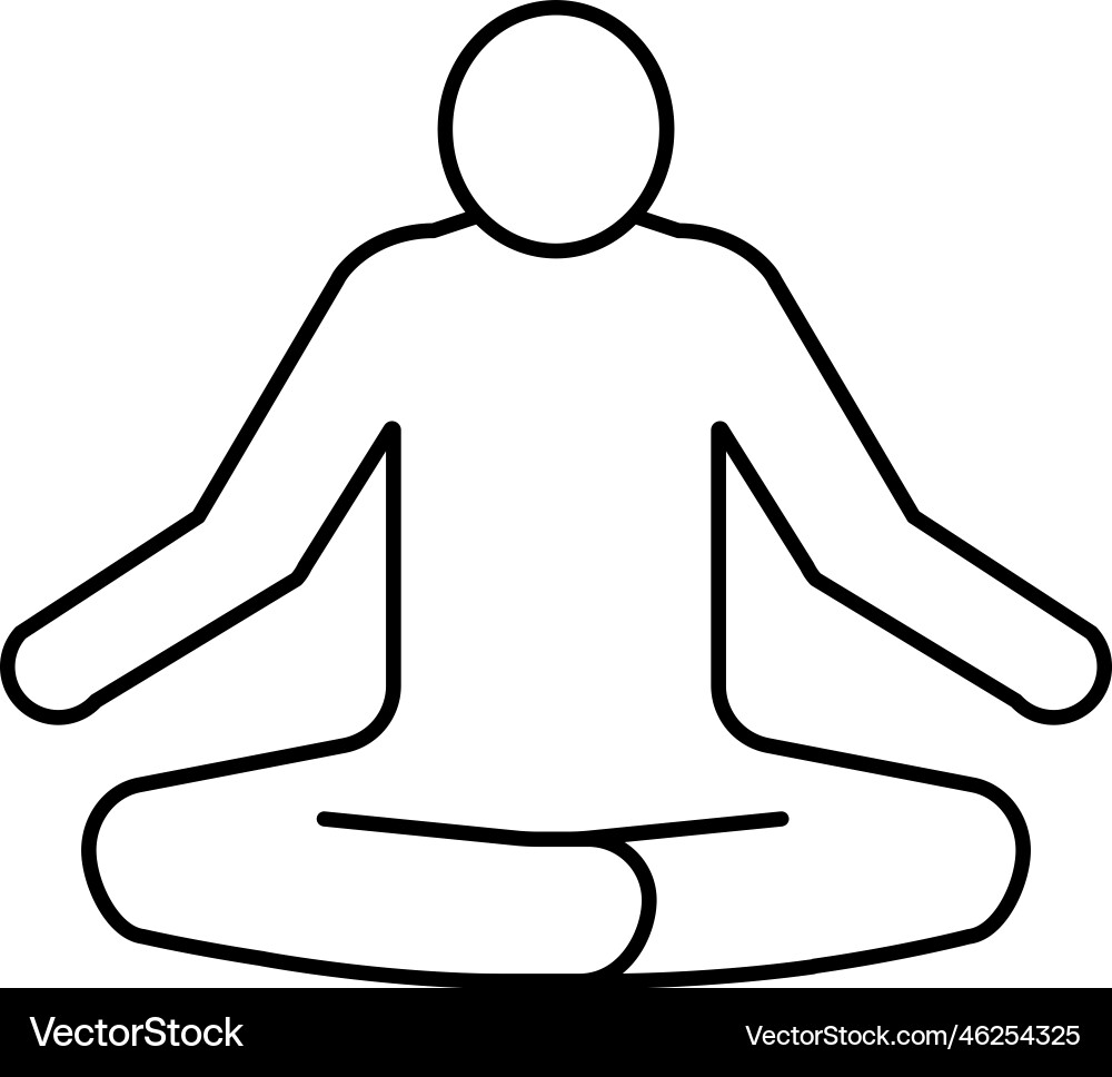 Yoga people silhouette line icon Royalty Free Vector Image