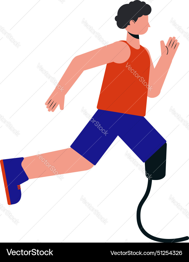 Abstract paralympic man athletic running Vector Image