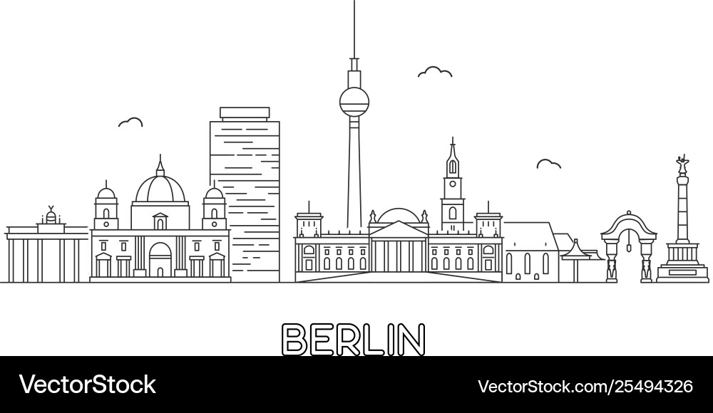 Berlin Skyline Line Art Royalty Free Vector Image