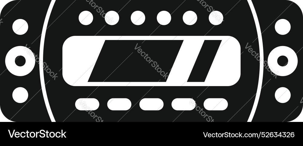 Car radio showing time and station frequency Vector Image