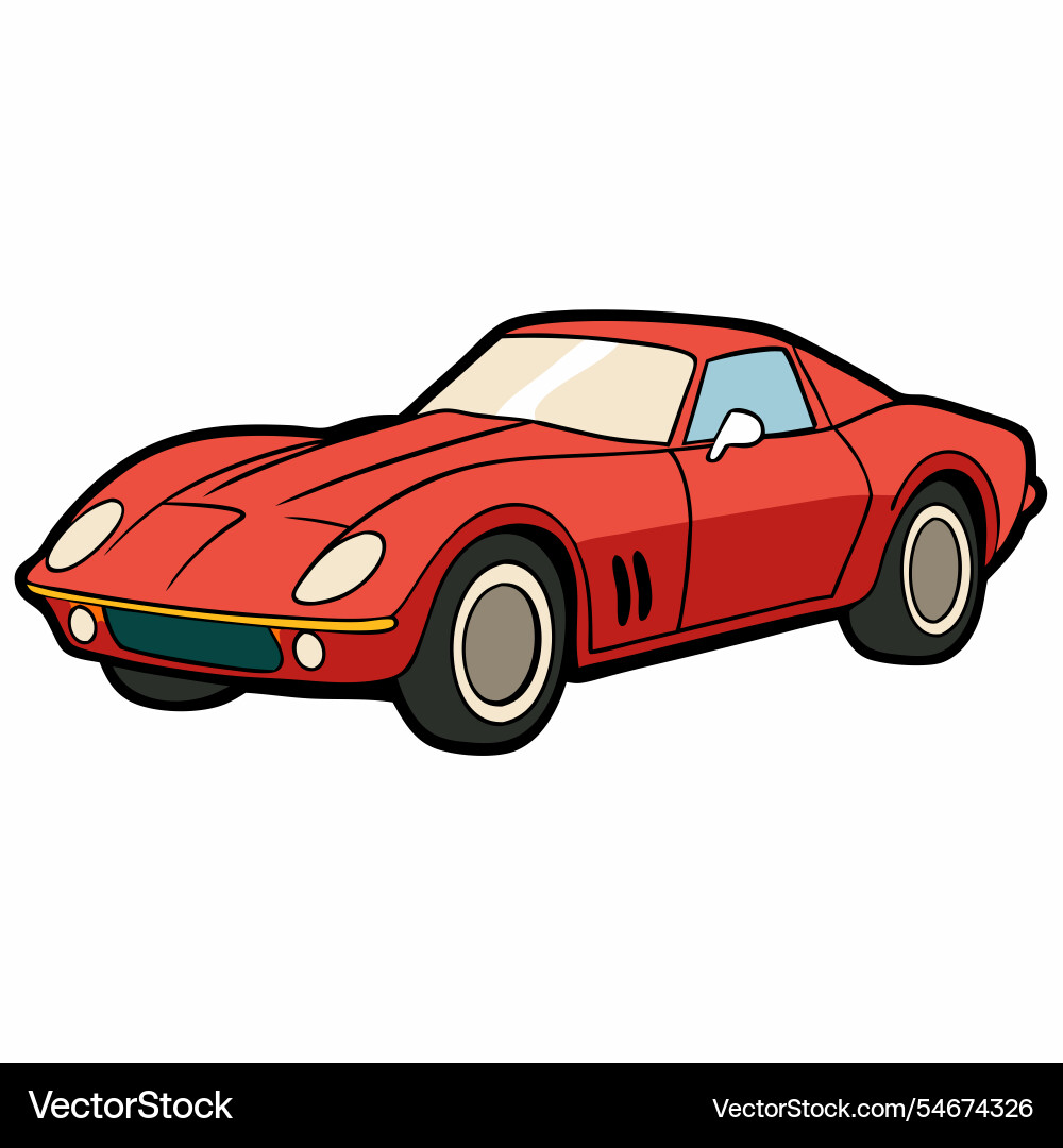 Corvette car flat design Royalty Free Vector Image