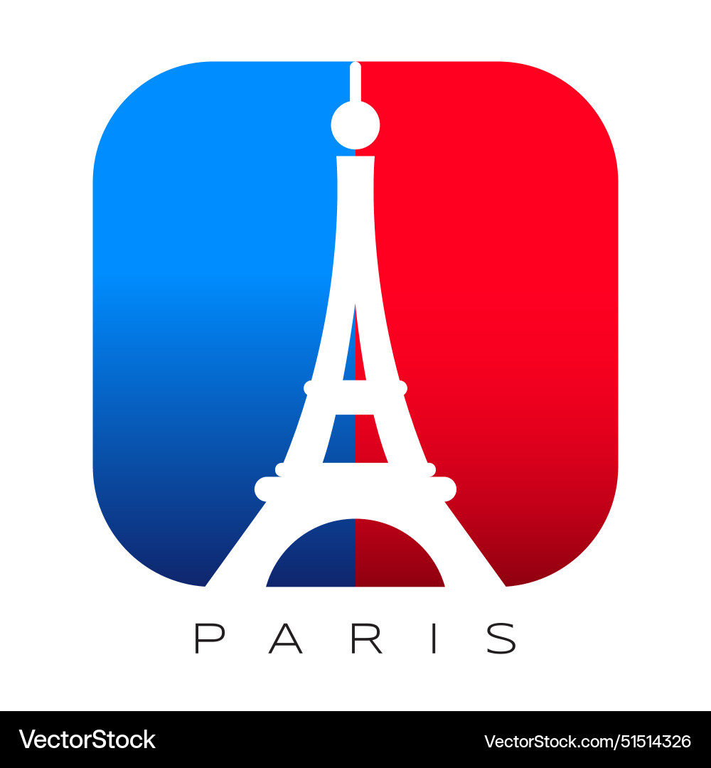 Eiffel tower logo icon paris city france Vector Image