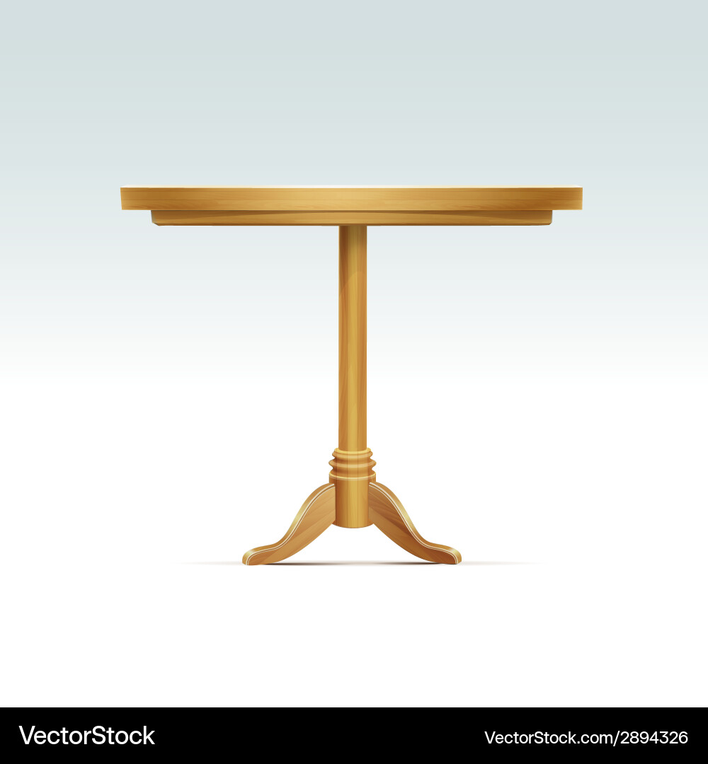 Empty round wood table Royalty Free Vector Image