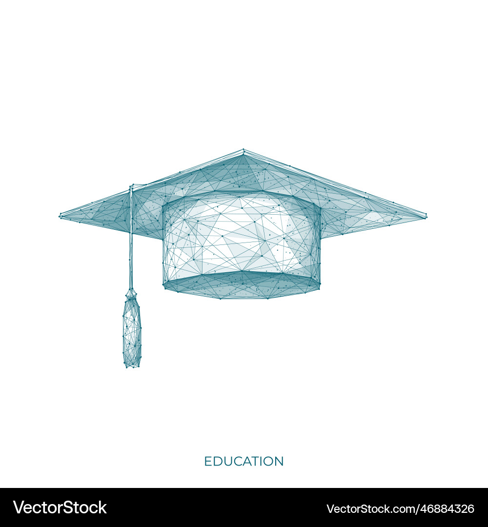 Graduation cap on white background Royalty Free Vector Image