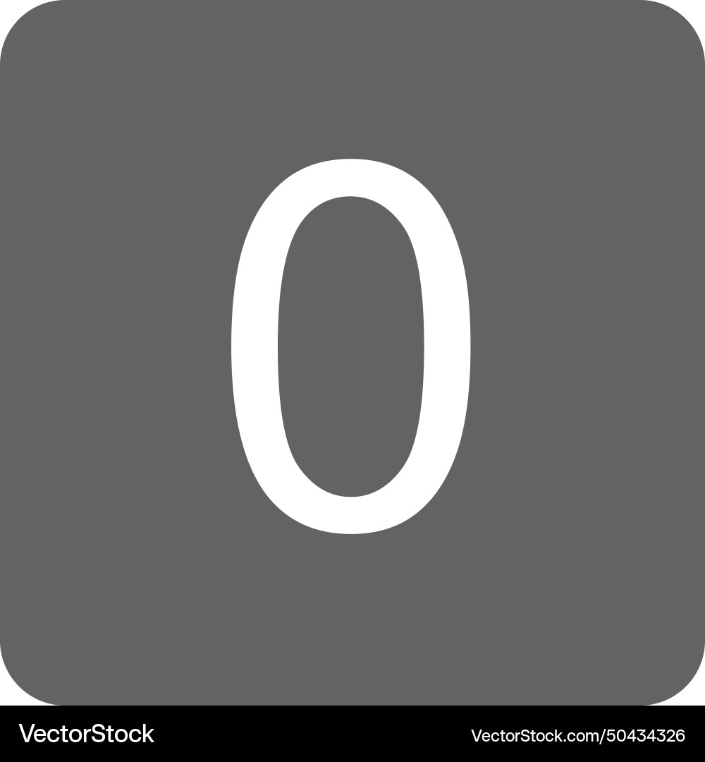 Keycap digit zero icon image Royalty Free Vector Image