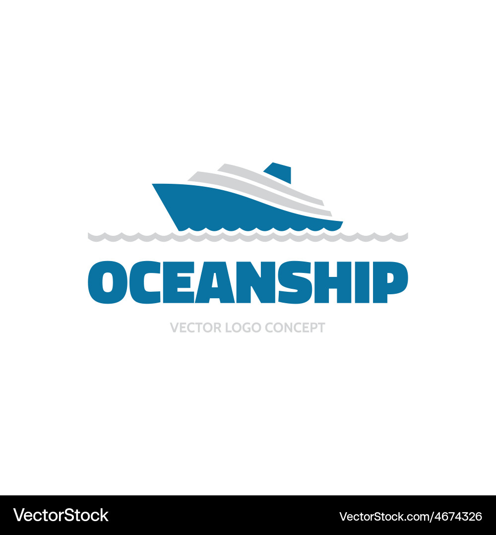 Oceanship - logo concept Royalty Free Vector Image