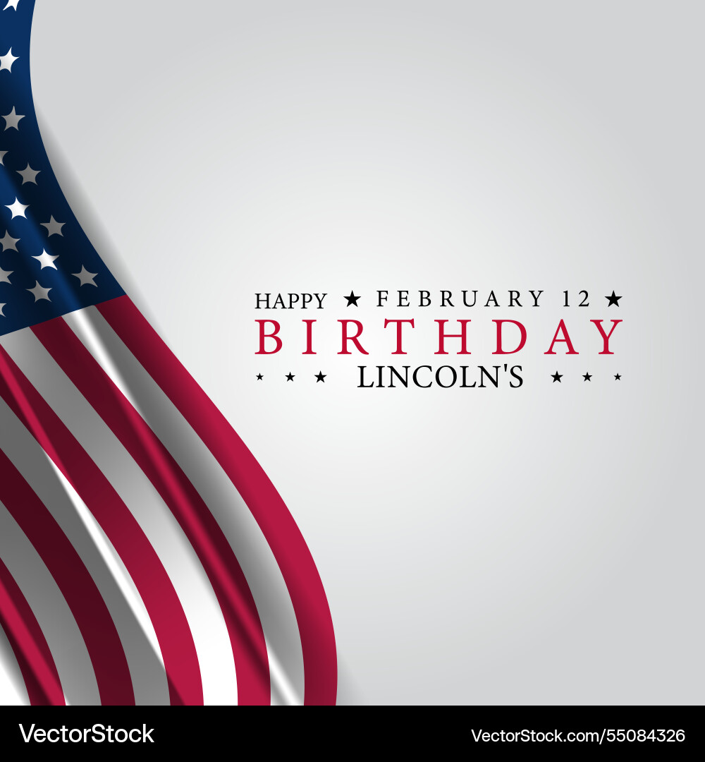 Erinnern an Lincolns 12 Februar Geburtstag Vektorbild