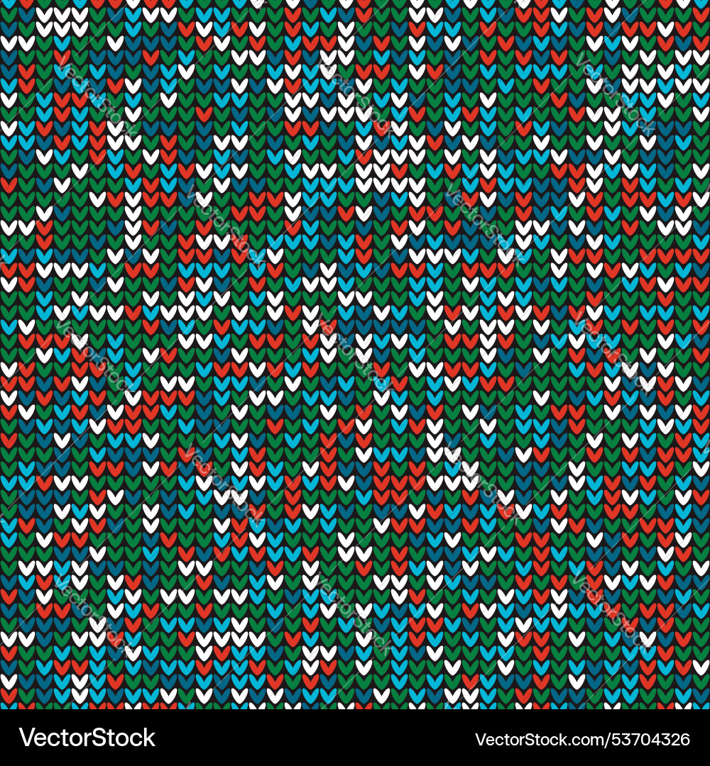 Retro christmas colorful mosaic knit pattern Vector Image