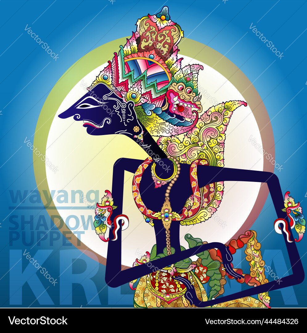 Wayang kresna shadow puppets character Royalty Free Vector