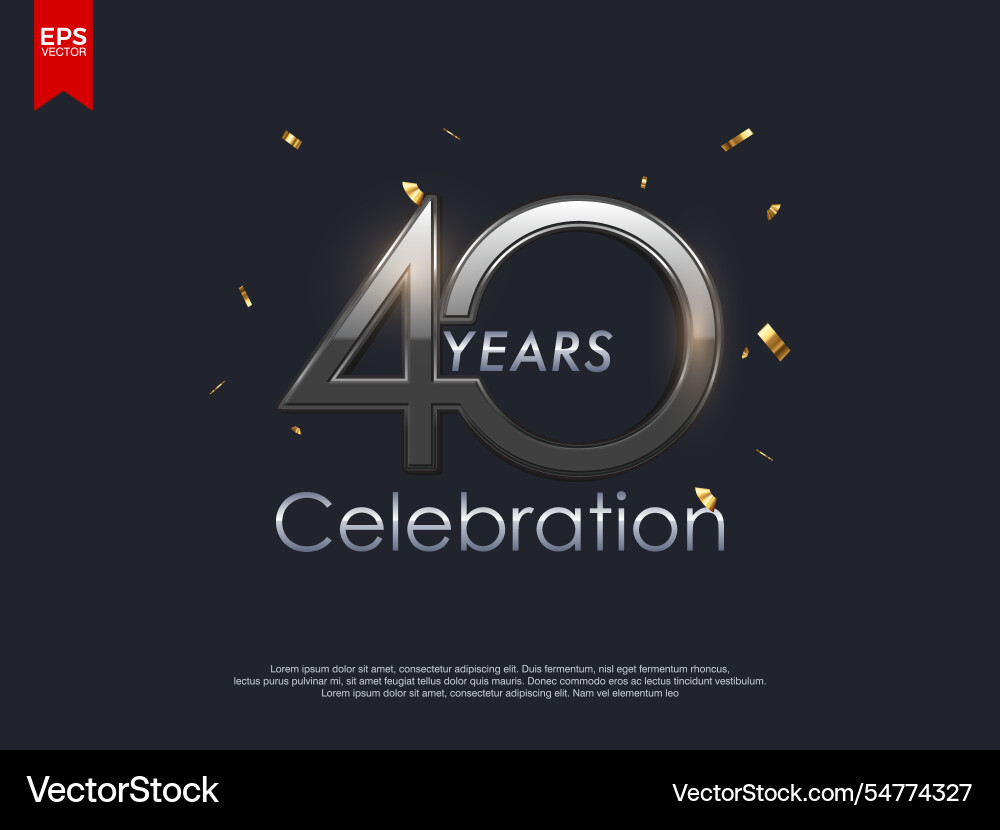 40th anniversary celebration design Royalty Free Vector