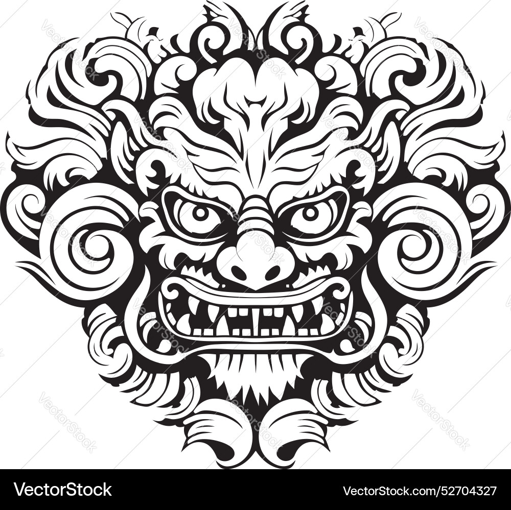 Balinese borong harmony iconic logo emblem Vector Image