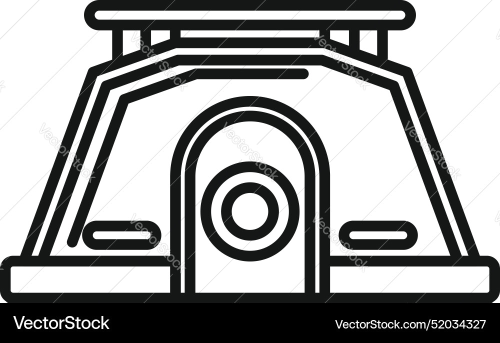 Bunker with round door icon outline style Vector Image