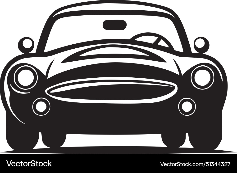 Car - black and white Royalty Free Vector Image