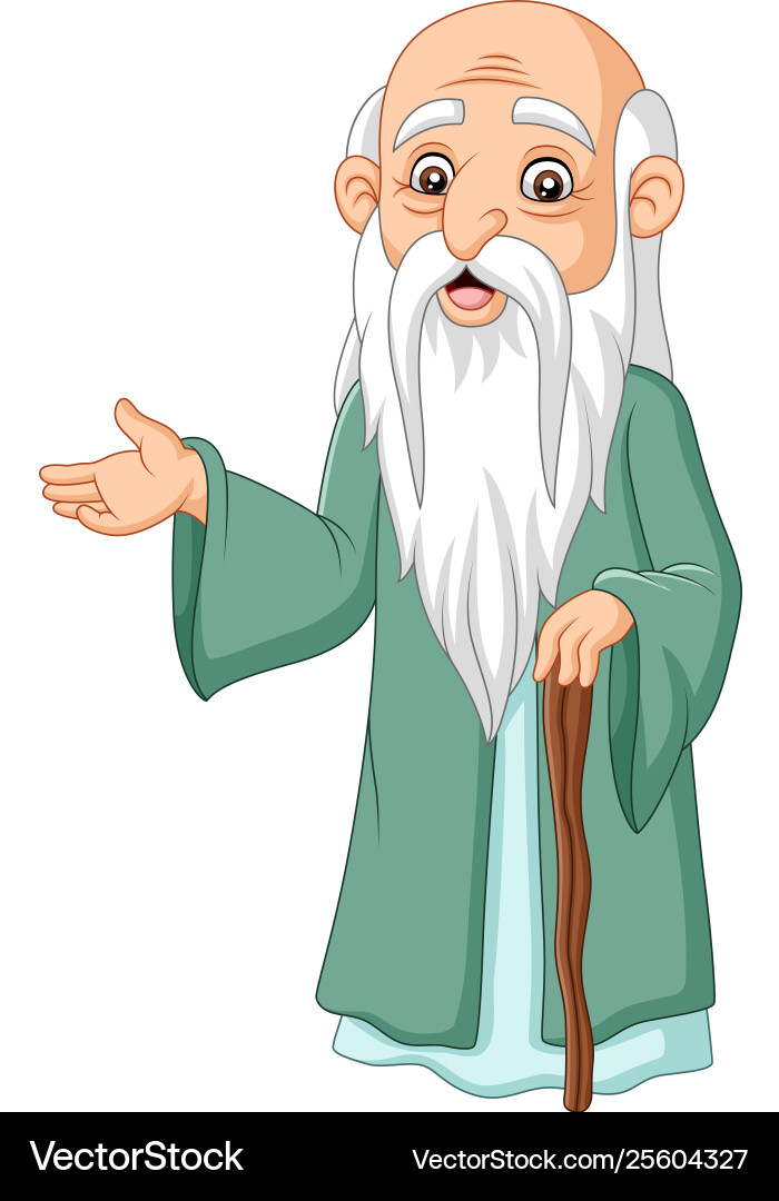 Cartoon philosopher thinker on white background Vector Image