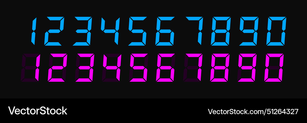 Colorful digital electronic figures set Royalty Free Vector