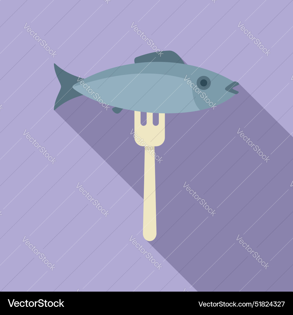 Fork holding whole cooked fish seafood restaurant Vector Image