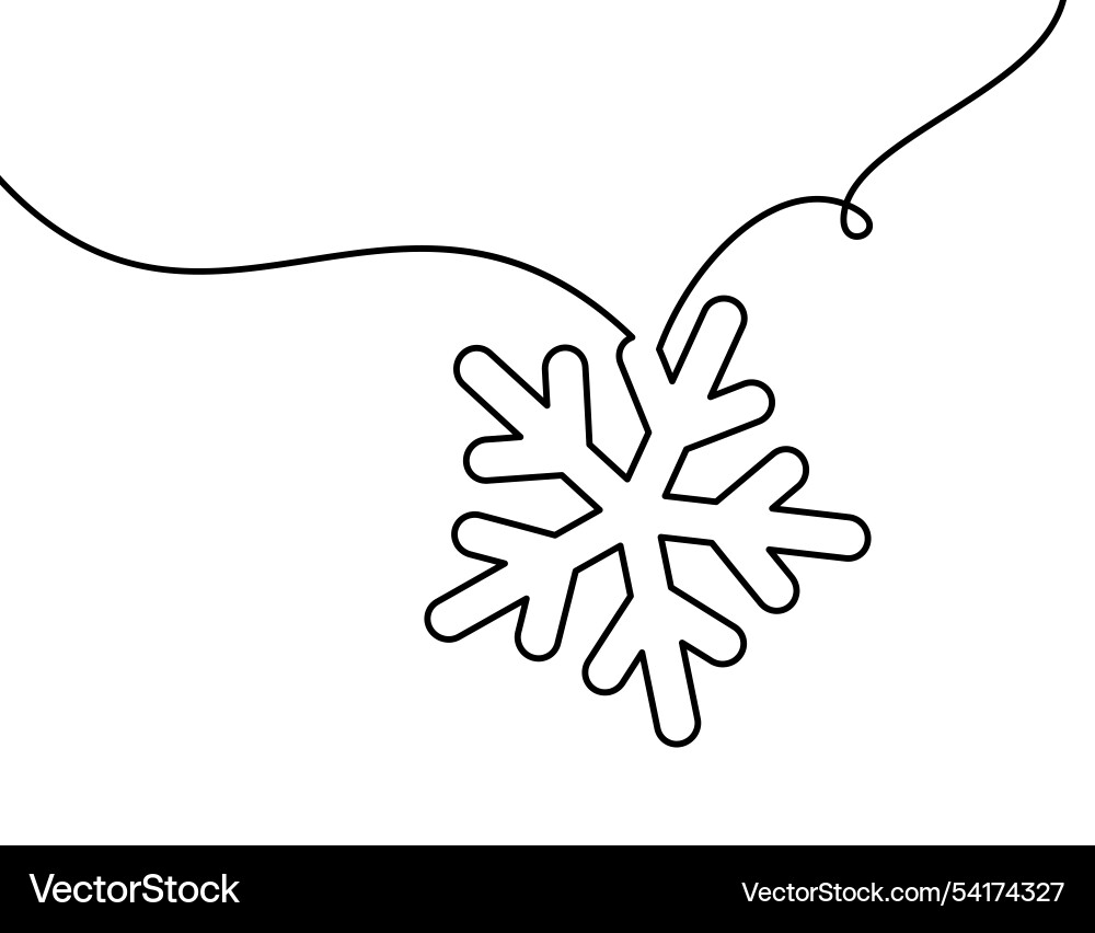 Minimalist snowflake line art Royalty Free Vector Image