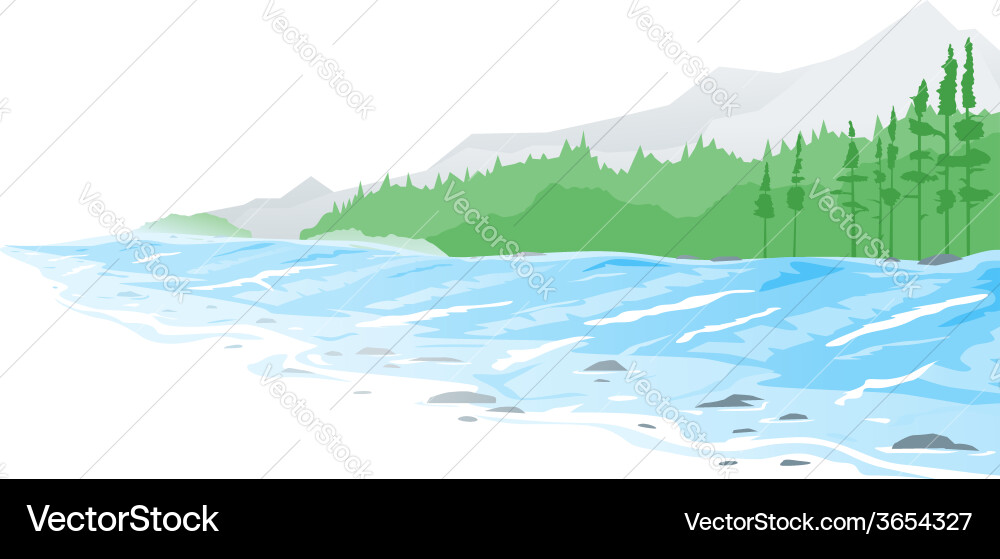 Mountain river Royalty Free Vector Image - VectorStock