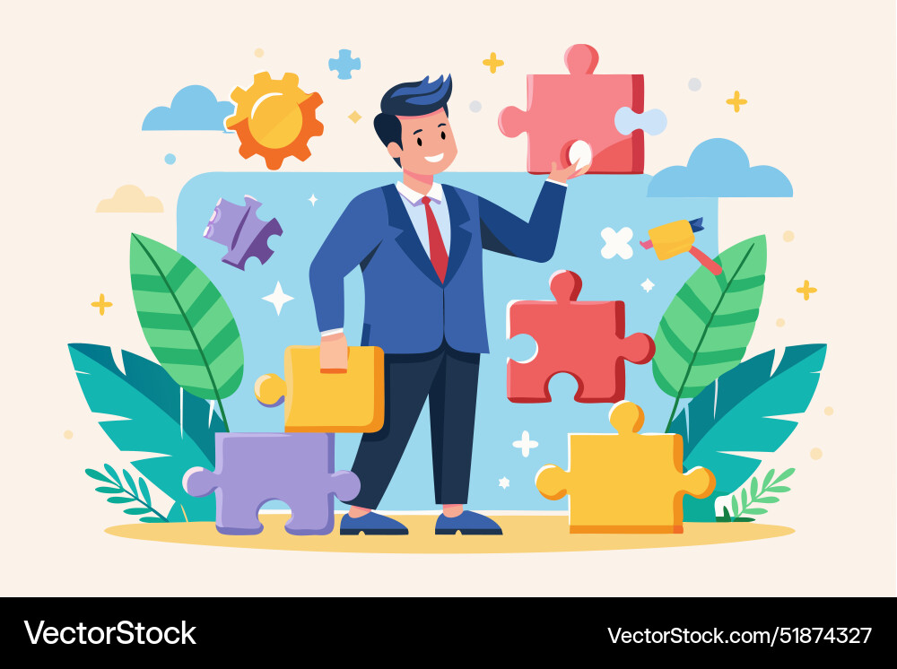 Problem-solving mastery business success Vector Image