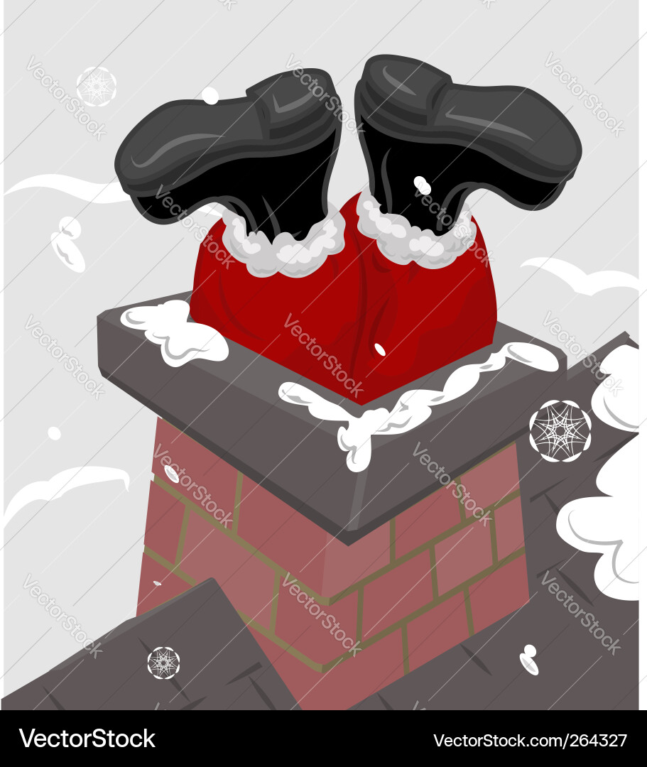 Santa chimney Royalty Free Vector Image - VectorStock