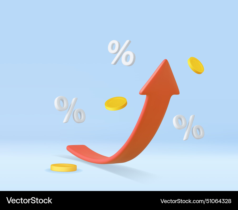 3d arrow of money Royalty Free Vector Image - VectorStock