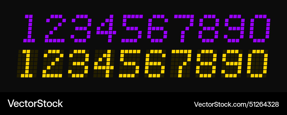 Colorful digital electronic figures set pixel Vector Image