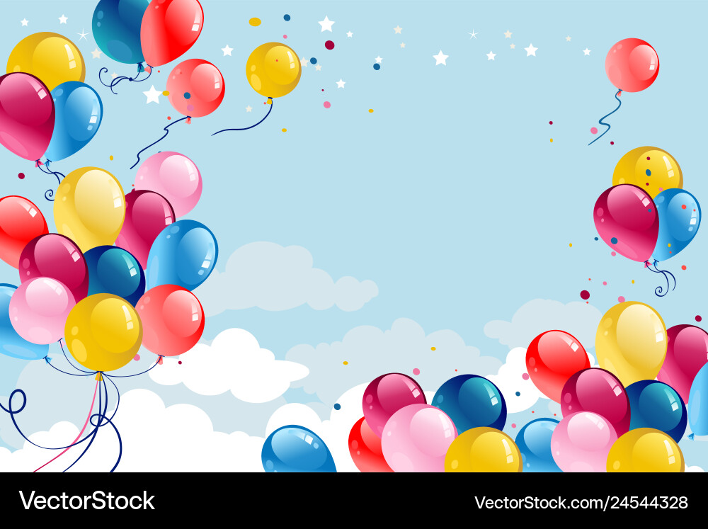 Festive frame balloons Royalty Free Vector Image