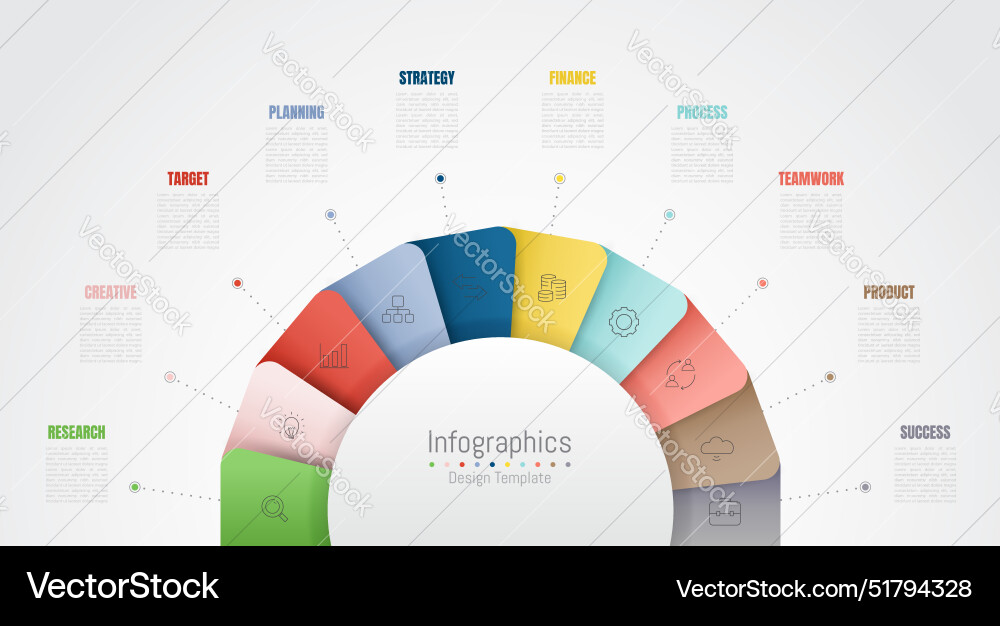 Infographic 10 options design elements Royalty Free Vector