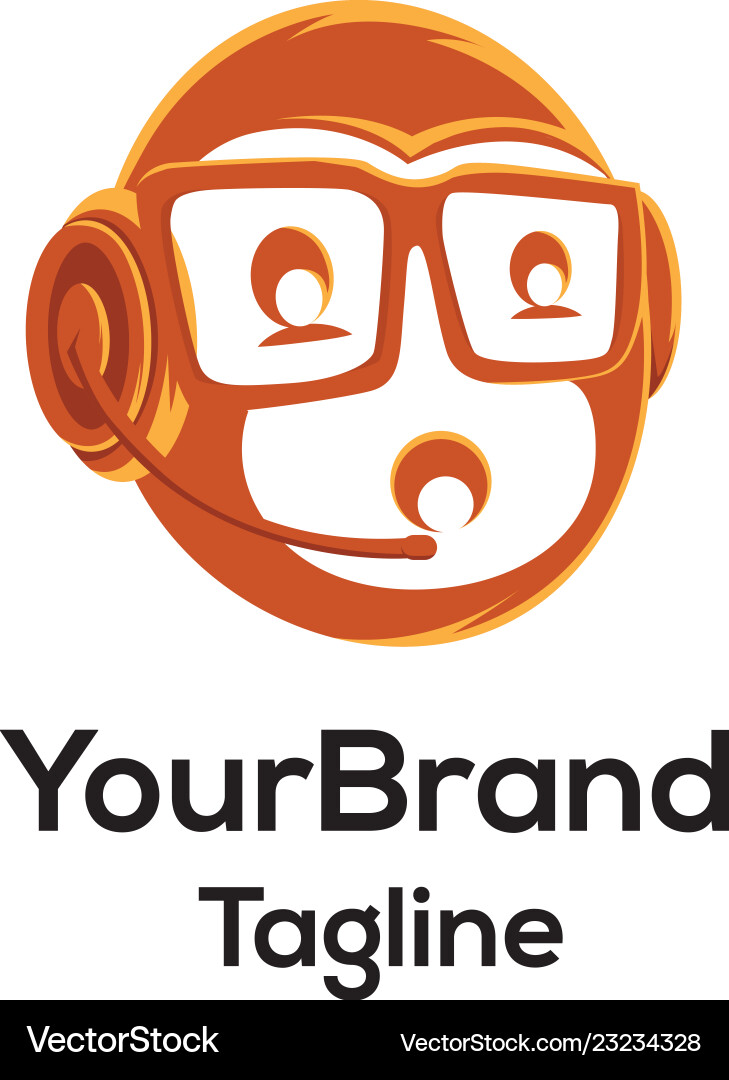 Monkey logo template Royalty Free Vector Image