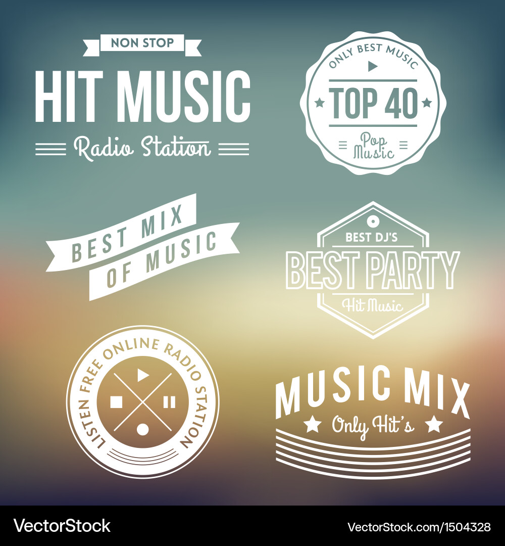 Music labels Royalty Free Vector Image - VectorStock