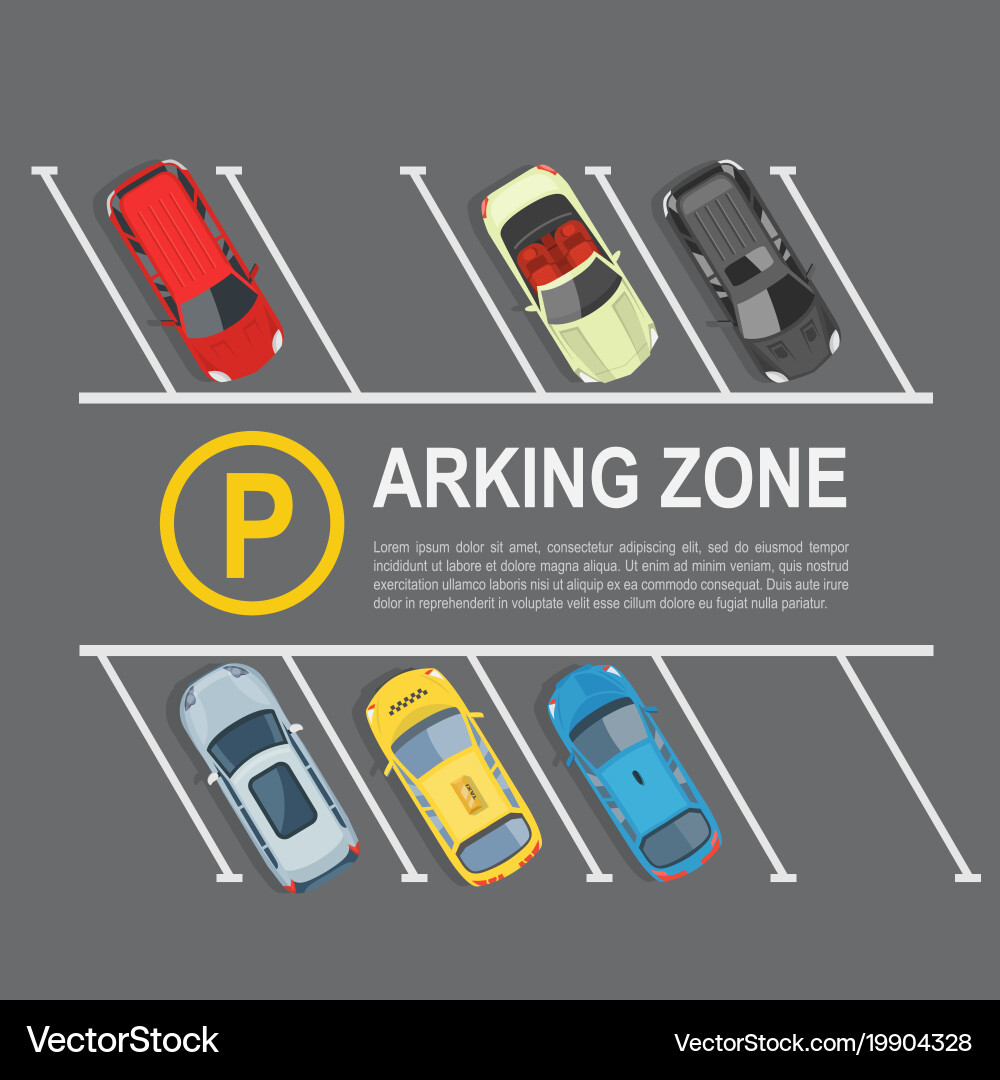 Parking lot top view Royalty Free Vector Image