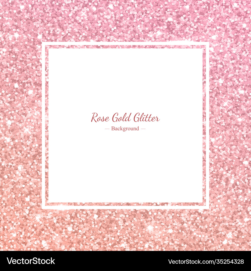 Rose Gold Glitter Frame Royalty Free Vector Image