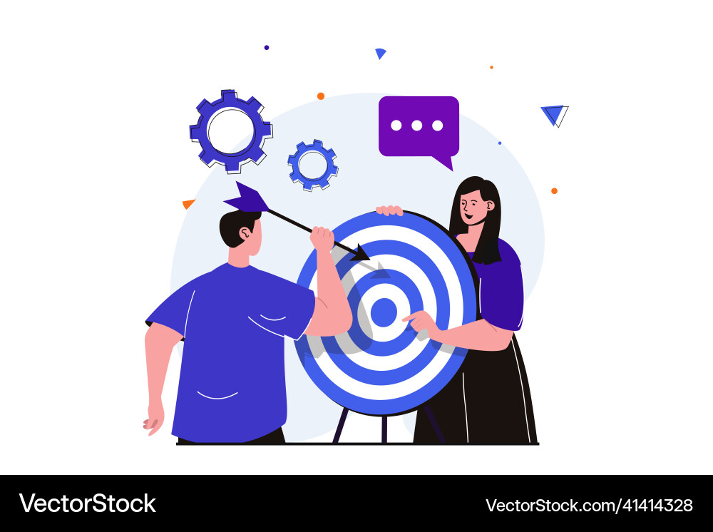 Teamwork modern flat concept for web banner design