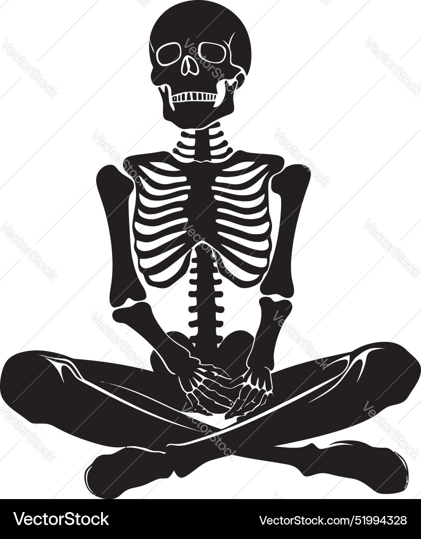 Tranquil tomb black chair design skeleton Vector Image