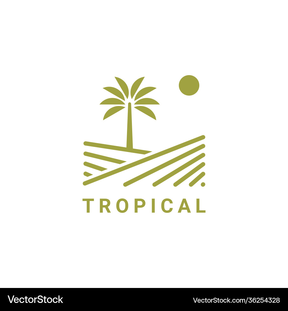 Tropical Logo Sun Logo, Tropical Logo, Sea Logo, Geometric Logo And