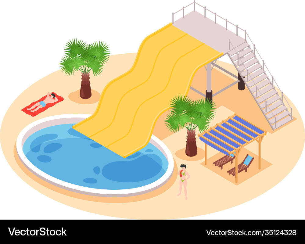 Water park composition Royalty Free Vector Image