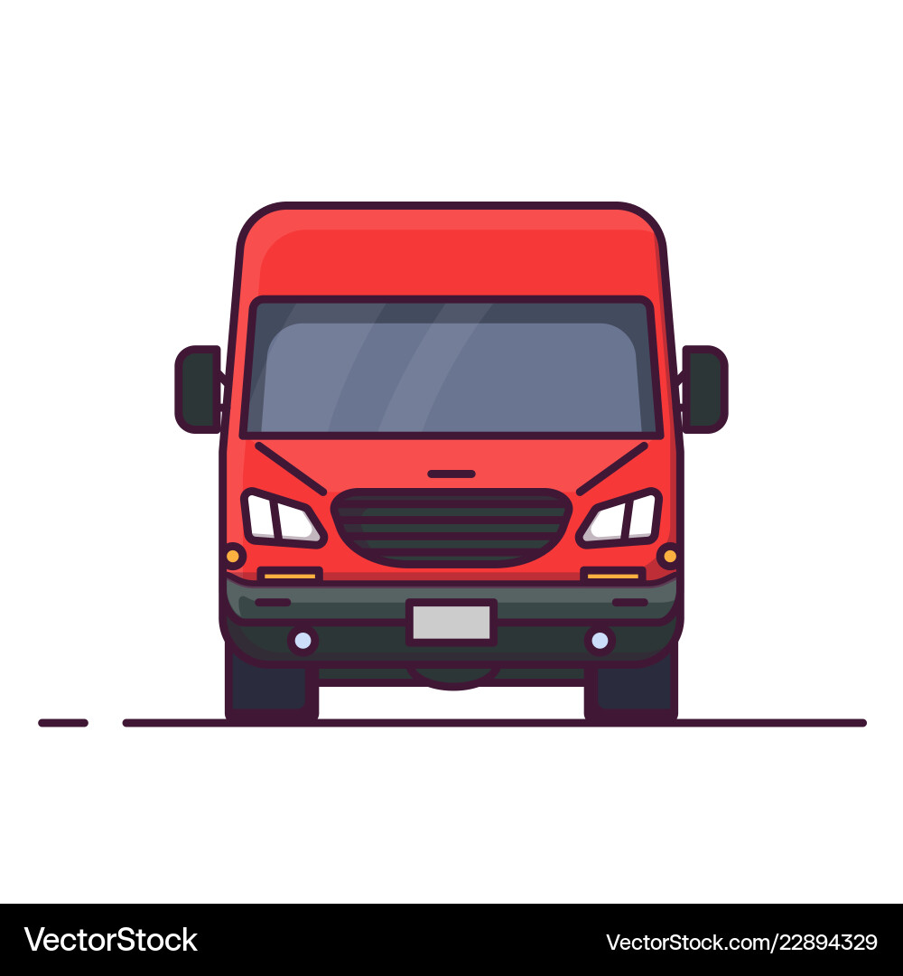Front view of delivery van Royalty Free Vector Image