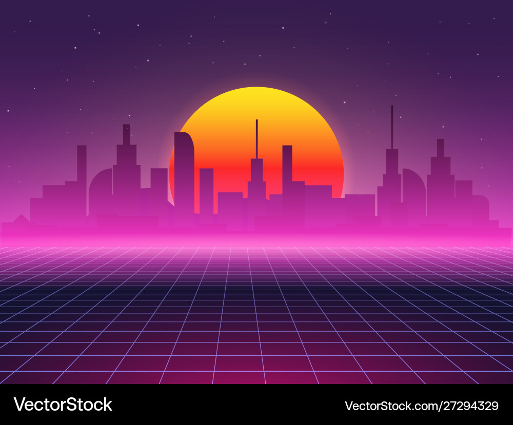 Futuristic background city landscape Royalty Free Vector